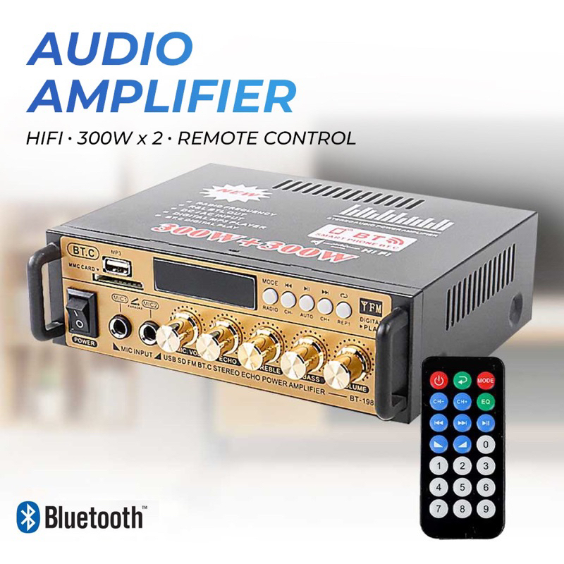 Jual Audio Amplifier Gold Karaoke Home Theater FM Radio 600W(647 ...