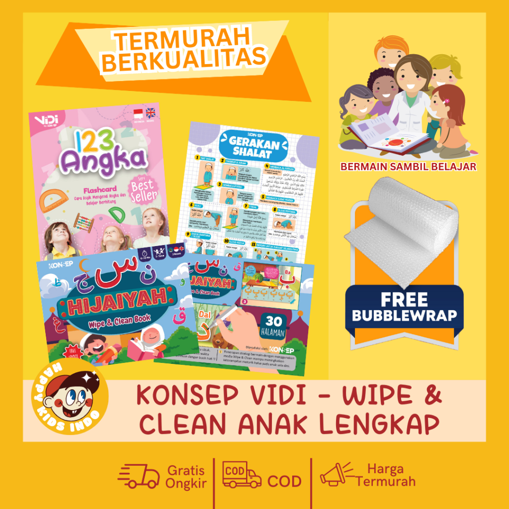 Jual EDUKASI ANAK - WIPE & CLEAN EDUKASI ANAK - KARTU VIDI EDUKASI ANAK - POSTER GAMBAR DINDING ...