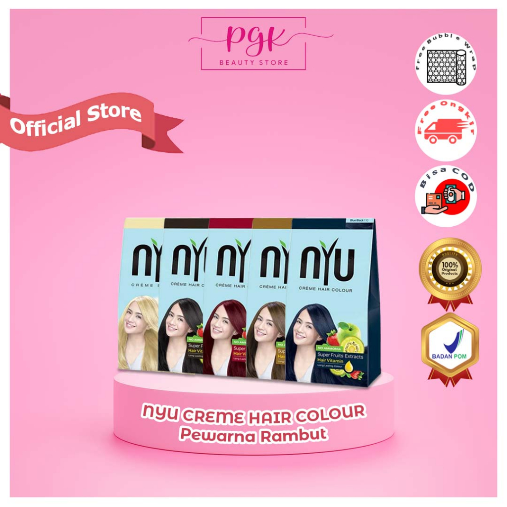 Jual NYU CREME HAIR COLOUR Pewarna Rambut/ Cat Rambut Natural (TANPA ...