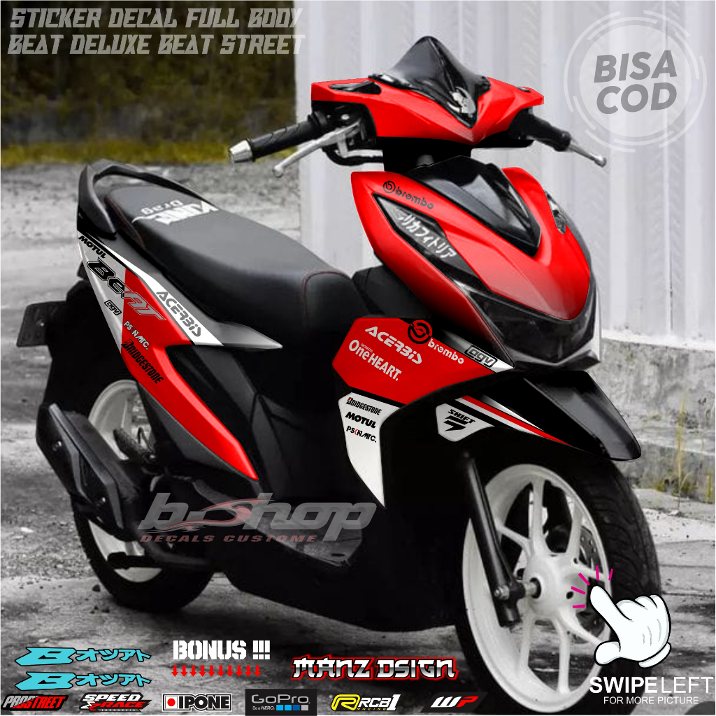 Jual sticker decal full body honda beat deluxe motif grafis pasukan ...