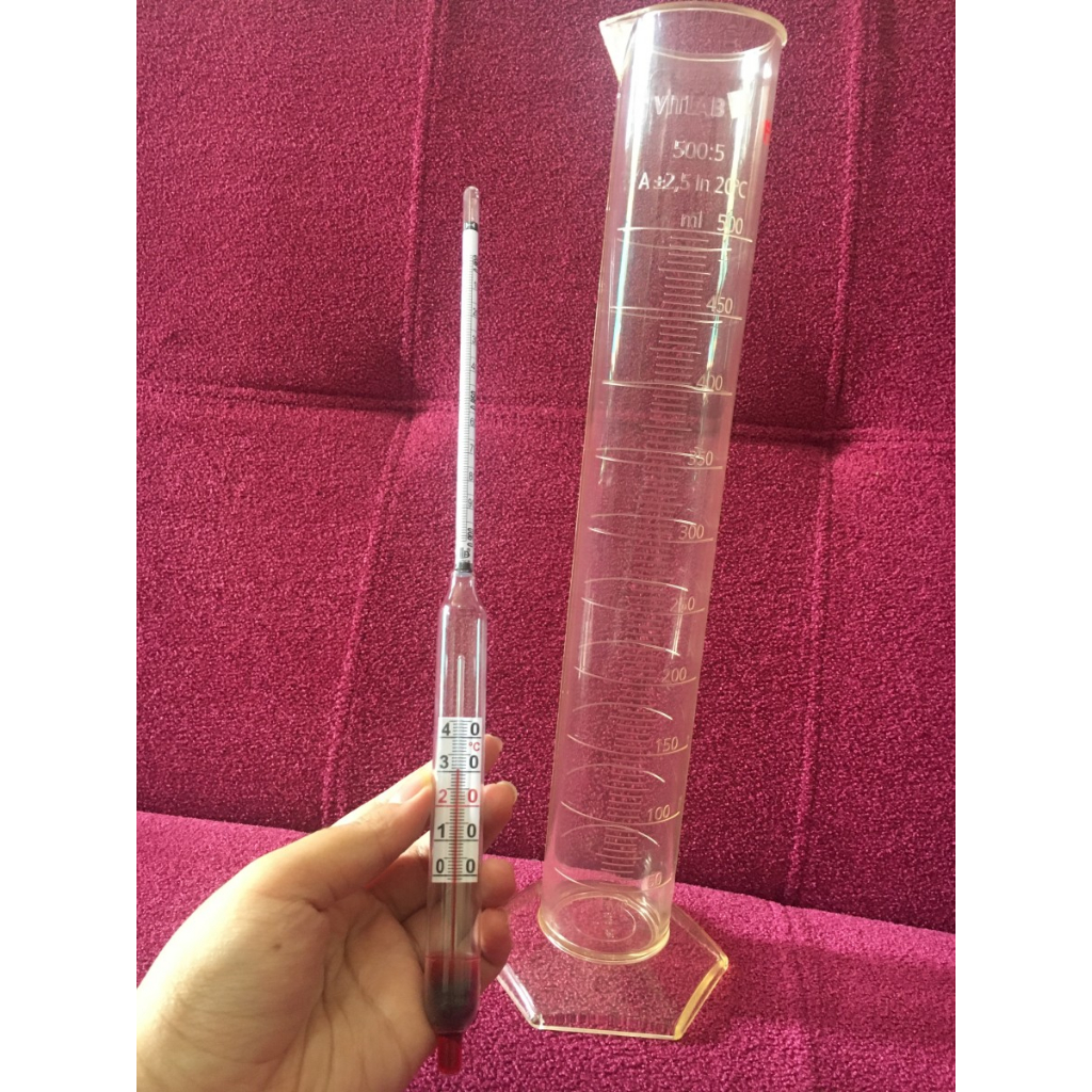 Jual Set Hydrometer Solar with Termometer Plus Gelas Ukur PMP 500ml PMP ...