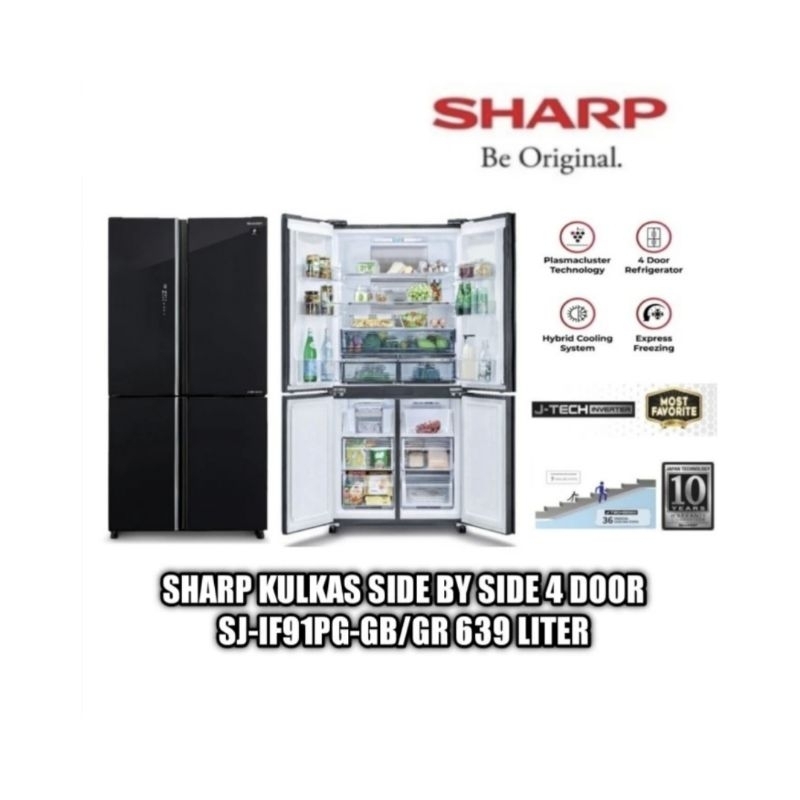 Jual Sharp Kulkas Side By Side Multi door SJ-IF91PG-GB | Shopee Indonesia