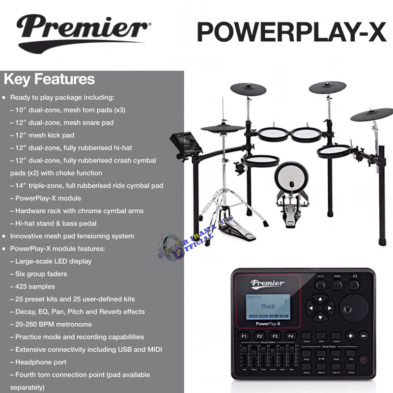 Jual PREMIER PM PP1X POWERPLAY-X DRUM ELEKTRIK | Shopee Indonesia