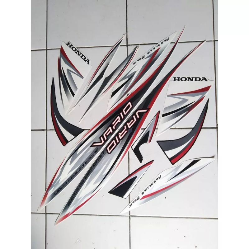 Jual Stiker Striping Motor Vario 110 Karbu 2013 PUTIH Sticker Lis Body ...
