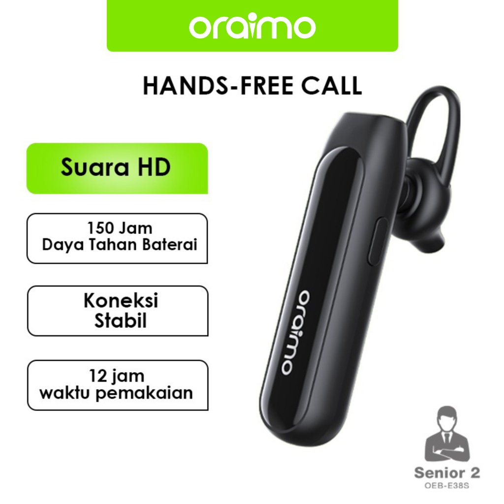 Jual Oraimo Senior 2 Talking Bluetooth Headset Wireless Earphone ...