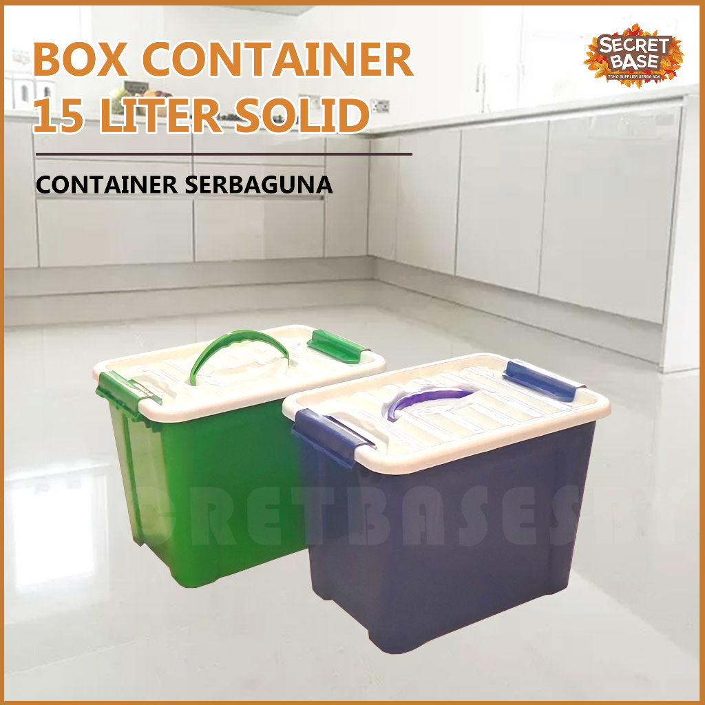 Jual BOX CONTAINER 15 LITER SOLID - Dengan Pegangan Handel / Box ...