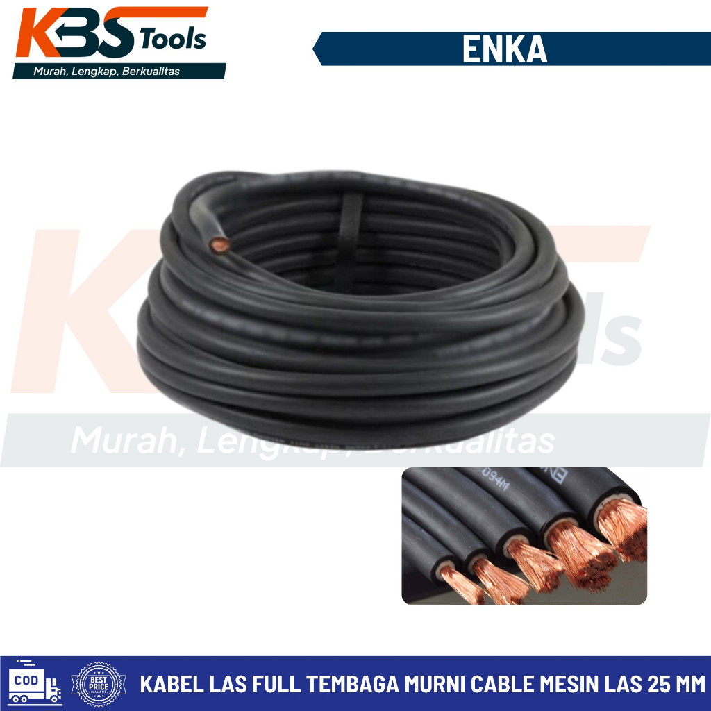 Jual Kabel Las Full Tembaga Murni - Welding Cable 25 mm ENKA Meteran ...
