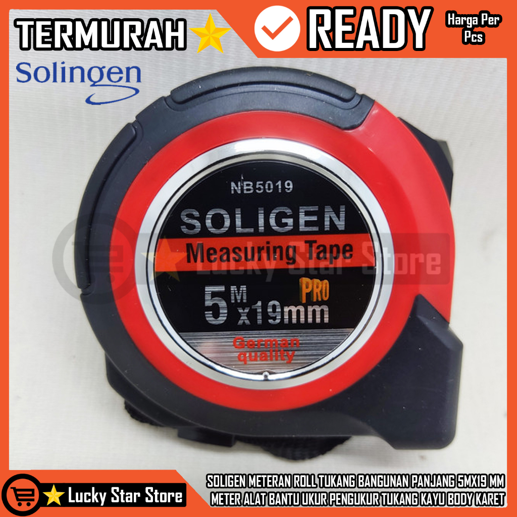 Jual SOLIGEN METERAN ROLL TUKANG BANGUNAN 5MX19MM METER BAHAN BODY FULL ...