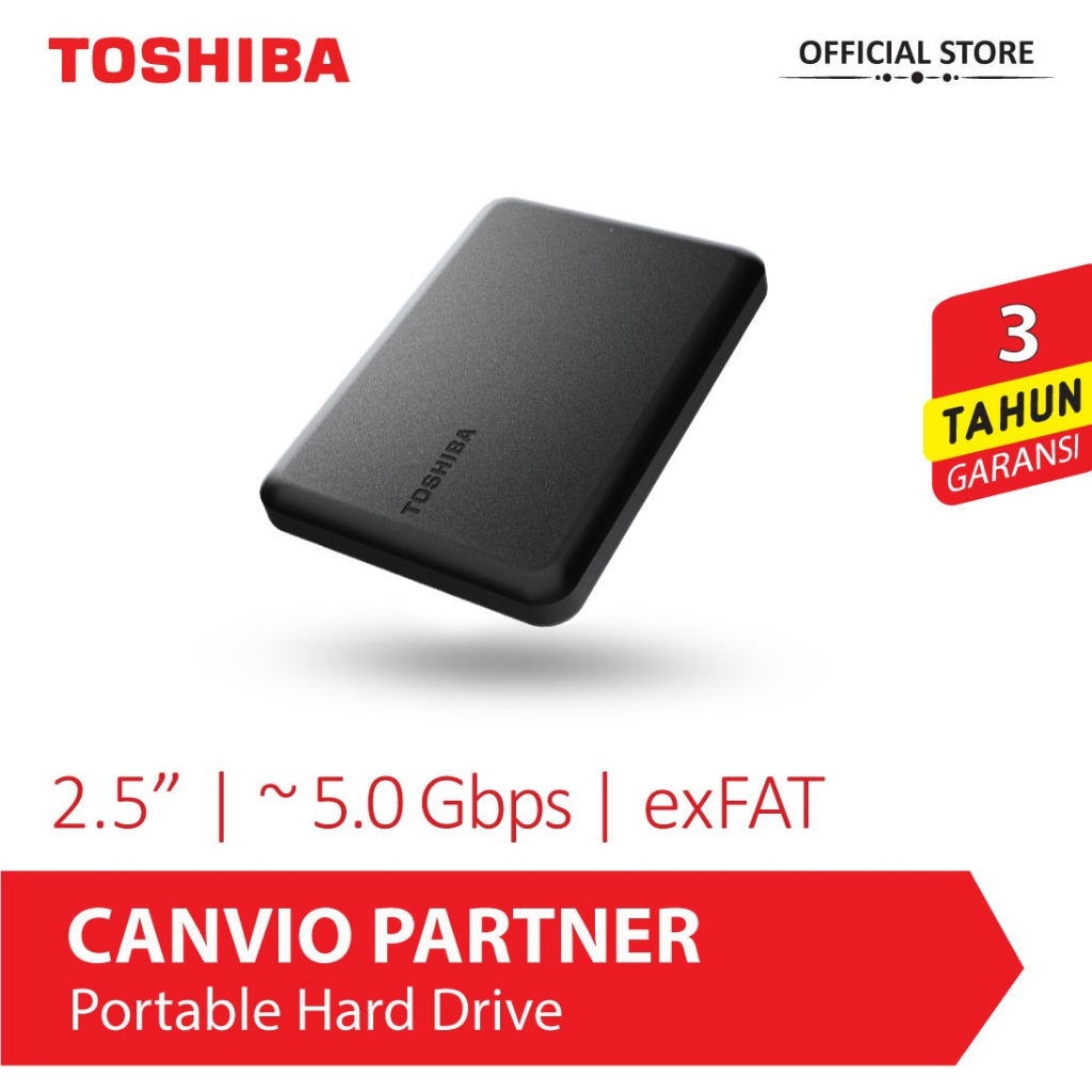 Jual Toshiba Canvio Partner Hardisk Eksternal 2TB - Hitam | Shopee Indonesia