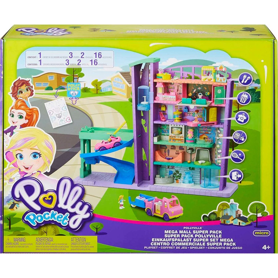 Jual Polly Pocket Playset Pollyville Mega Mall Toy with Lift Grande ...