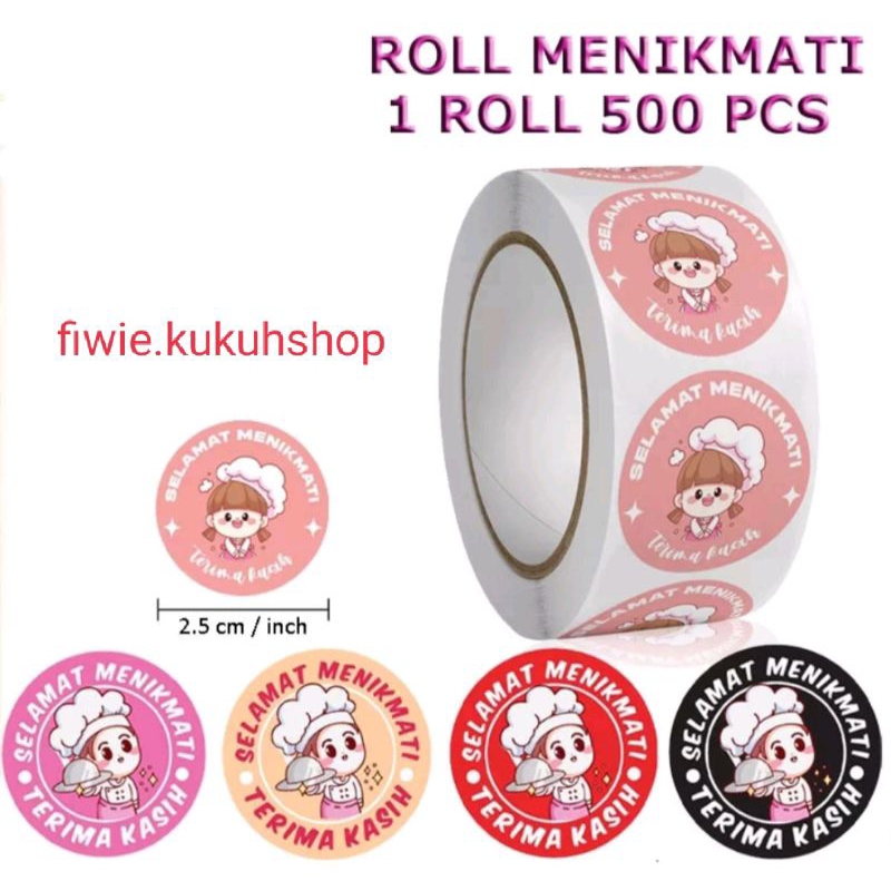 Jual 1Roll 500pcs Sticker Selamat Menikmati / Sticker label / Sticker ...