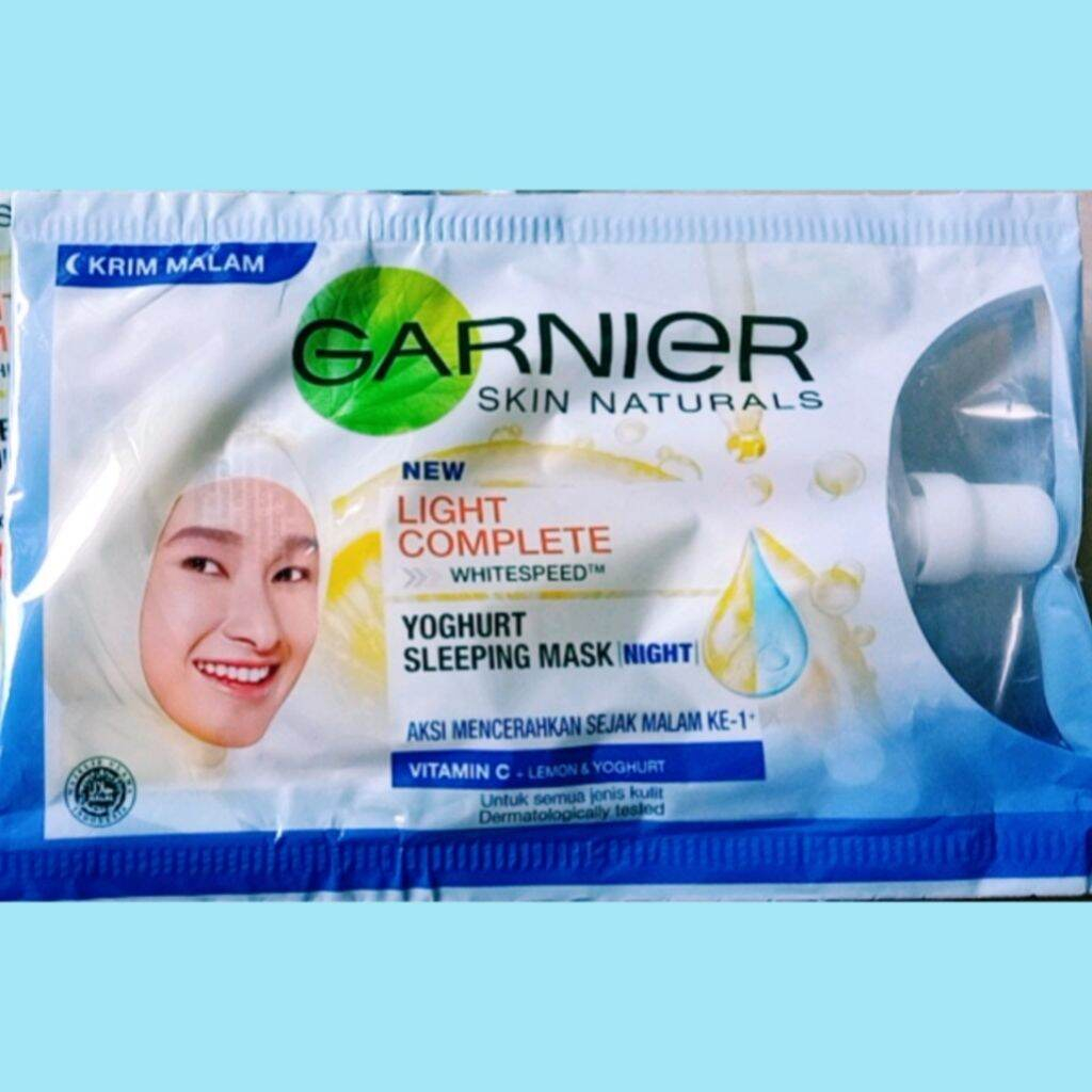 Jual GARNIER Night Cream Sachet 7ML - Bright Complete Vitamin C Yoghurt ...