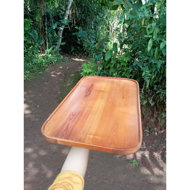 Jual nampan kayu mahoni 50x30 aesthetic woodentray baki kotak nampan ...