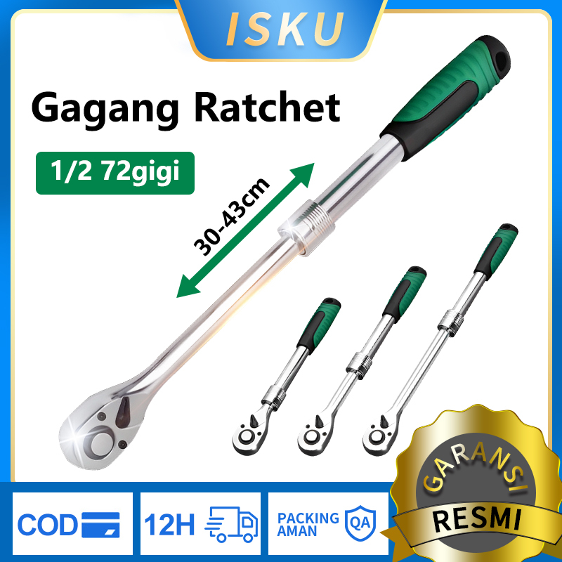 Jual ISKU gagang rachet 1/2 72gigi panjang Gagang Kunci Shock Sok ...