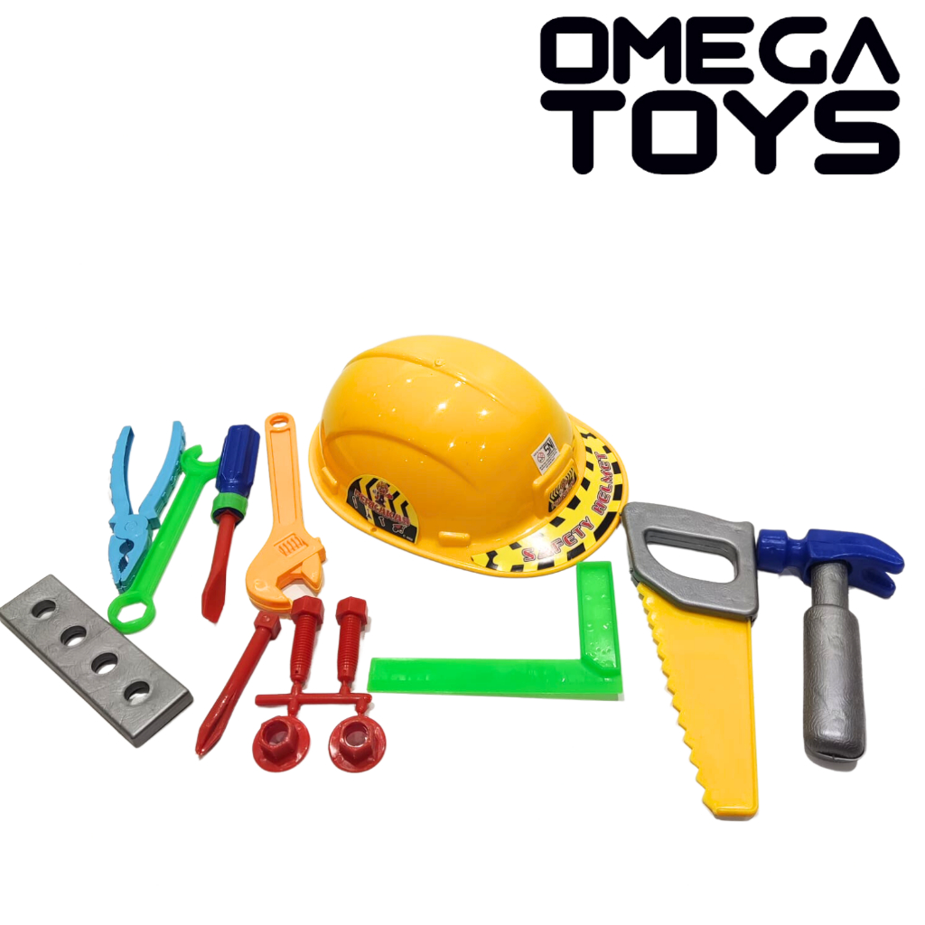 Jual Mainan Helm Perkakas Peralatan Tukang Bangunan Tool Set C-080 ...