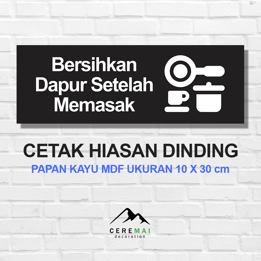 Jual CM DECOR - PERATURAN DAPUR PAPAN ATURAN KOST MASAK SIGN DINDING ...