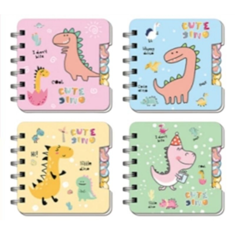 Jual Memo Diary Spiral Indeks Hardcover ( Unicorn / Kuromi / Dinosaurus ...