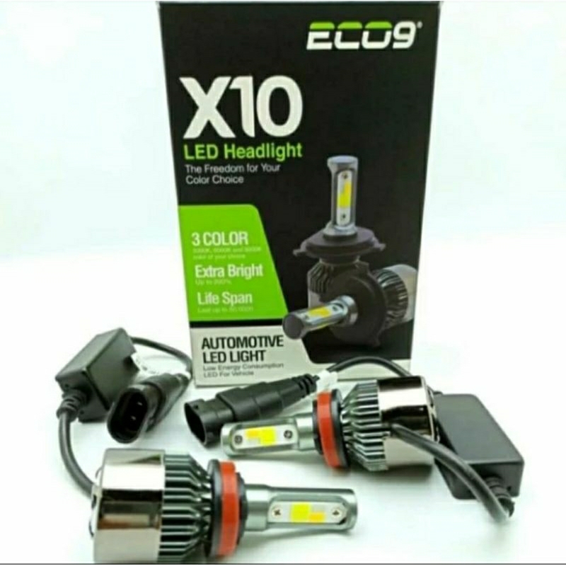 Jual LAMPU LED MOBIL X10 ECO9 H11/H8/H16/H7/HB4 3 Warna LUMINOS FOGLAMP | Shopee Indonesia