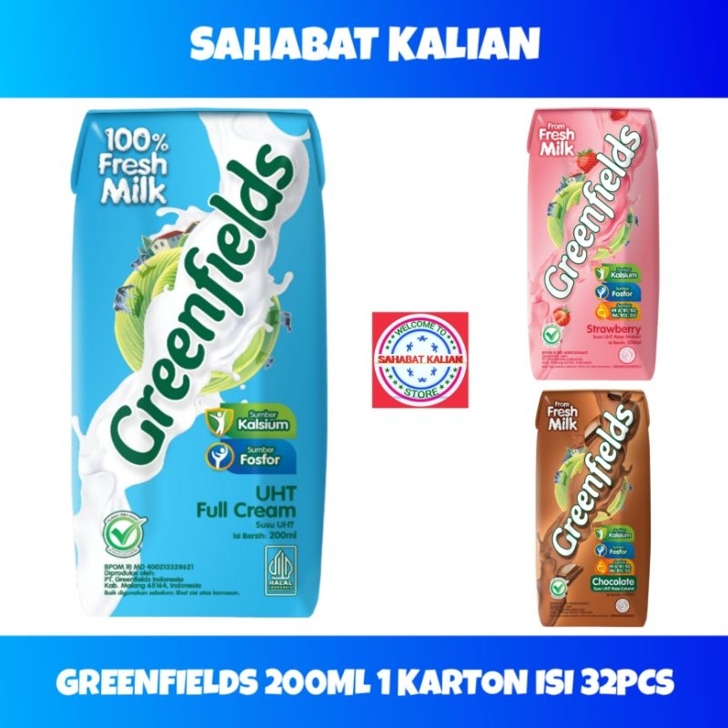 Jual Greenfields 200ml 1 karton isi 32pcs | Shopee Indonesia