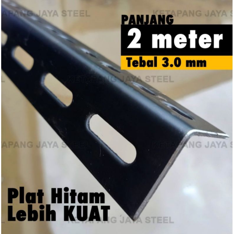 Jual Besi Siku Lubang Hitam 3mm, 2 meter SANGAT KUAT & MURAH (BELUM DICAT) | Shopee Indonesia
