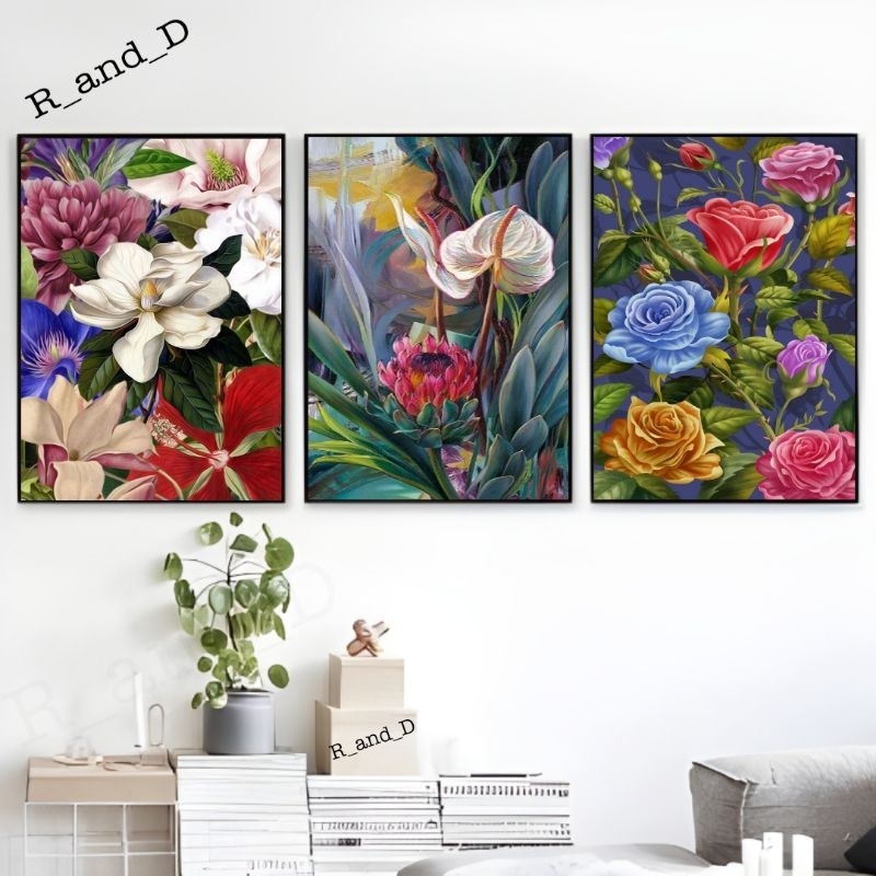 Jual Hiasan Dinding GAMBAR Bunga UKURAN 47X31| Hiasan dinding UKURAN A3 ...