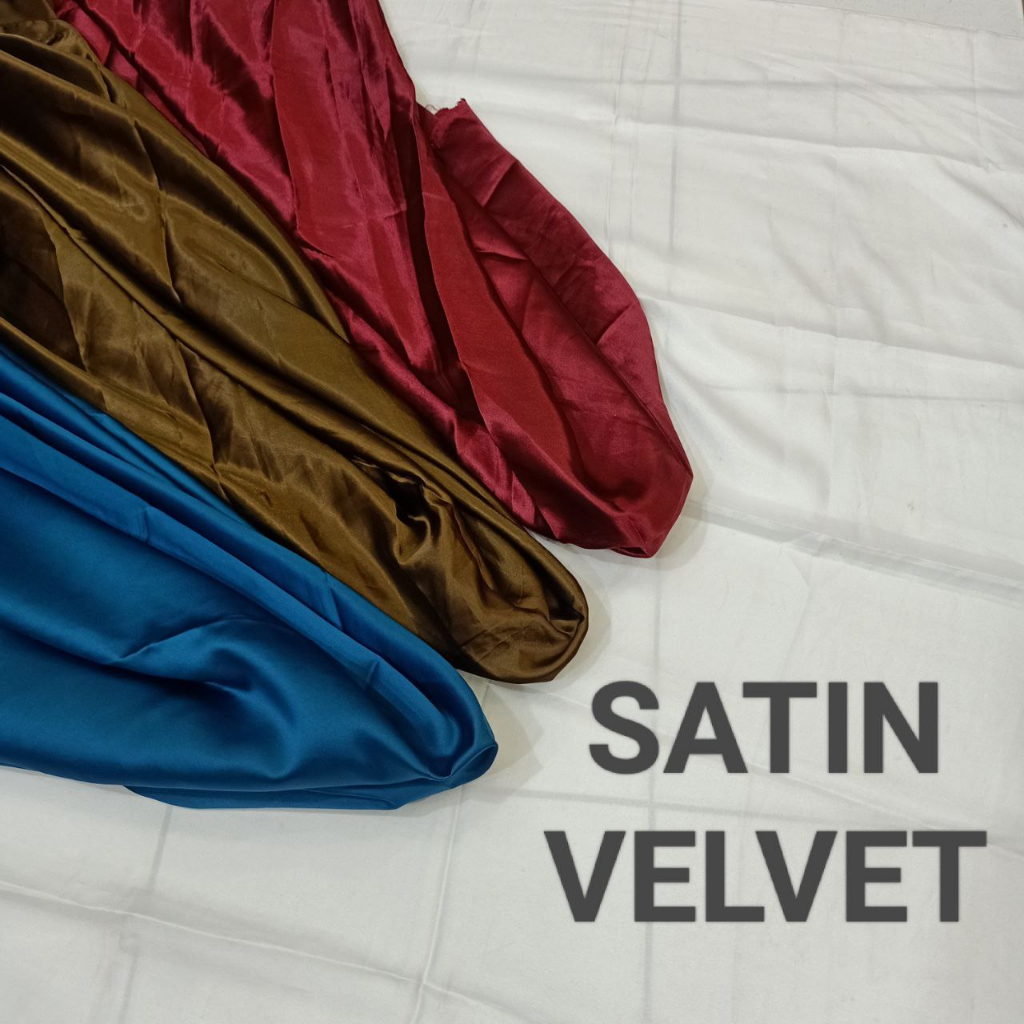Jual Kain Satin Polosan Velvet cocok untuk puring dress gamis dan ...