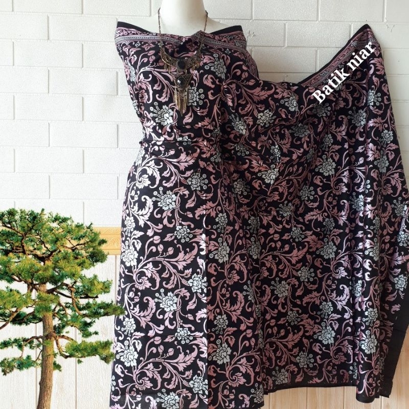 Jual kain batik prada emas bunga bakung mutiara warna | Shopee Indonesia