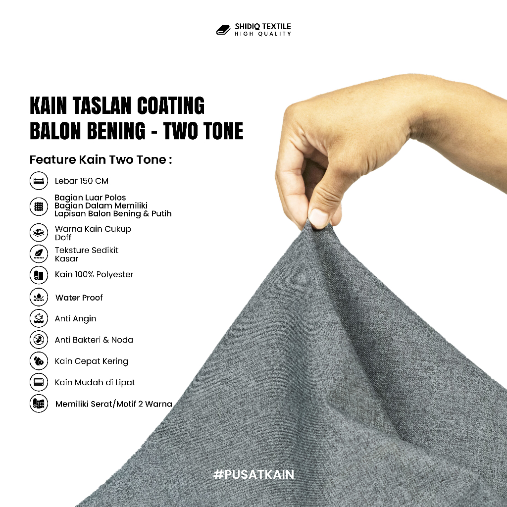 Jual Kain Waterproof Taslan Coating Balon Bening - Two Tone (Bahan ...