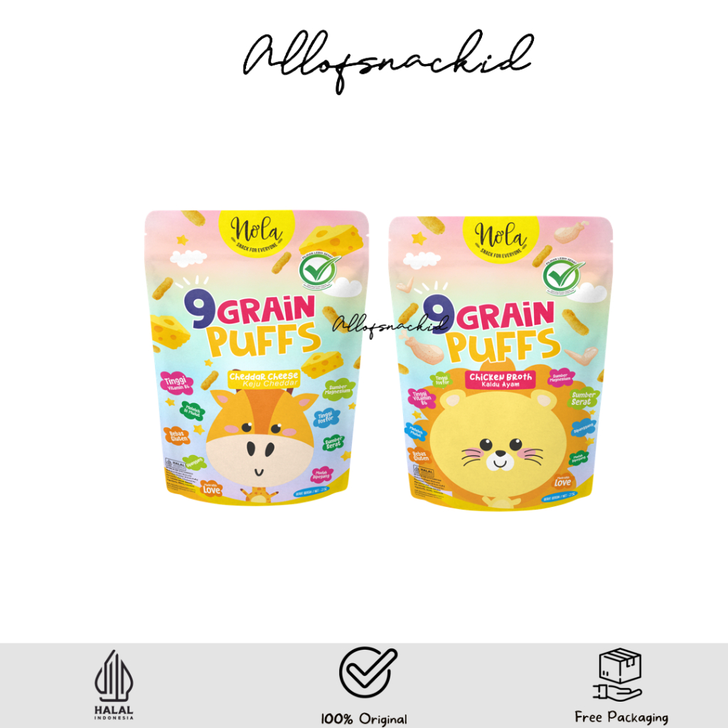 Jual NOLA 9 Grain Puffs - Cheddar Cheese / Chicken Broth - Snack Sehat ...