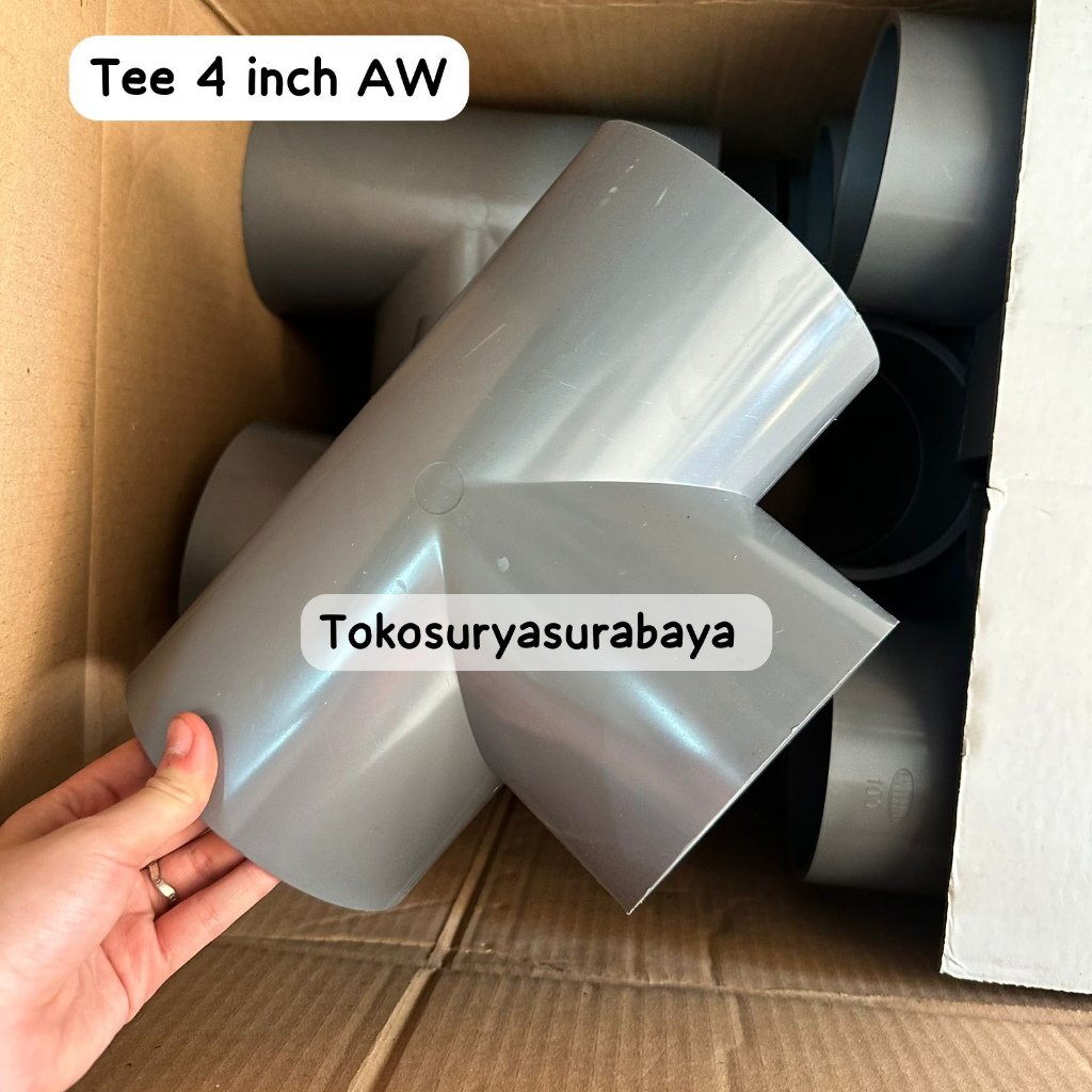 Jual TEE 4 inch AW TEE 4" TEE 4 dim Sambungan pipa 4" pvc fitting pipa ...