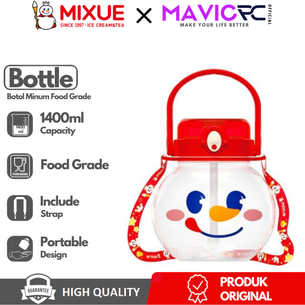 Jual MIXUE Botol Minum Cup Tumbler Bottle Jumbo 1400ml Snow King Big ...