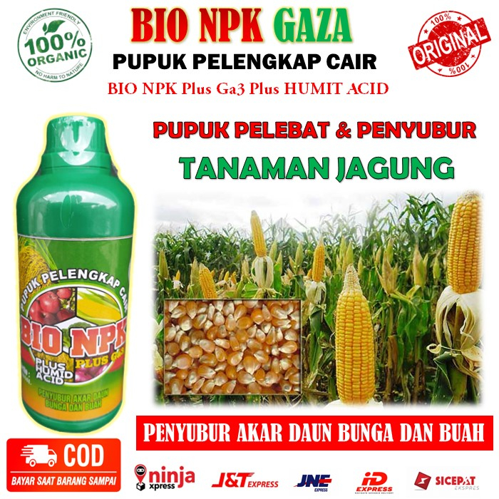 Jual (PROMO) Pupuk Pelengkap Cair BIO NPK GAZA Pupuk Pelebat Jagung - BIO NPK GAZA + HUMID ACID ...