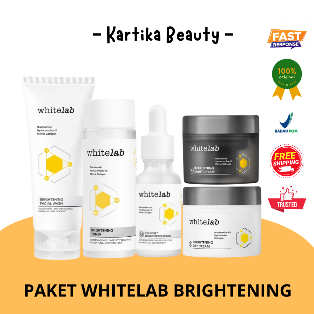 Jual PAKET WHITELAB BRIGHTENING SET SKINCARE FLEK HITAM ISI 5 ...