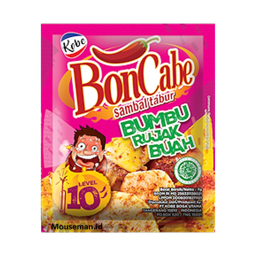 Jual Kobe BonCabe Sambal Tabur BUMBU RUJAK BUAH Level 10 Bon Cabe 7gr ...