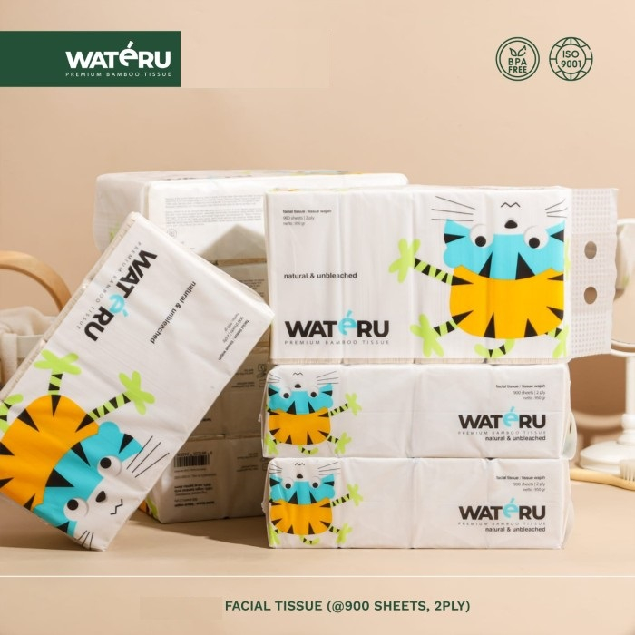 Jual Tisu Wajah bambu Wateru Premium Bamboo Facial Tissue Isi 900 ...