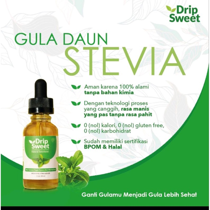 Jual Drip Sweet 30 ML Pemanis Alami Ekstrak Daun Stevia Tetes Natural ...
