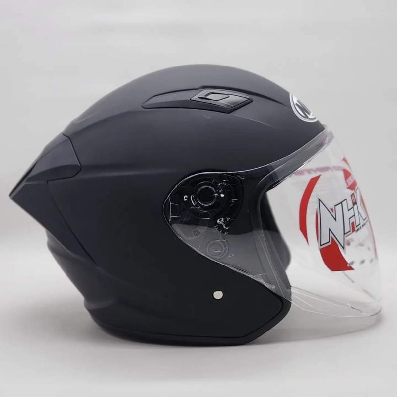Jual NHK R1 ELITE BLACK DOFF SOLID | Helm half face r1 elit hitam doff ...