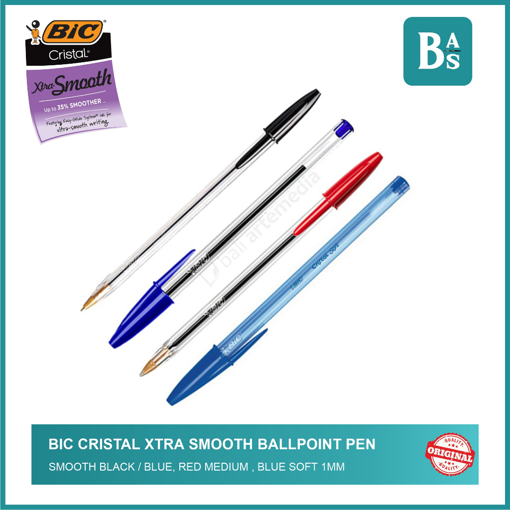 Jual BIC Cristal Xtra Smooth Ballpoint Pen - (1mm) | Shopee Indonesia