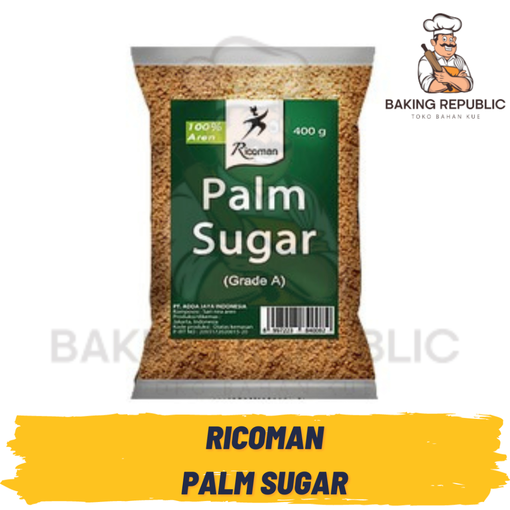 Jual RICOMAN PALM SUGAR 400gr | KEMASAN PABRIK | GULA PALEM | Shopee ...