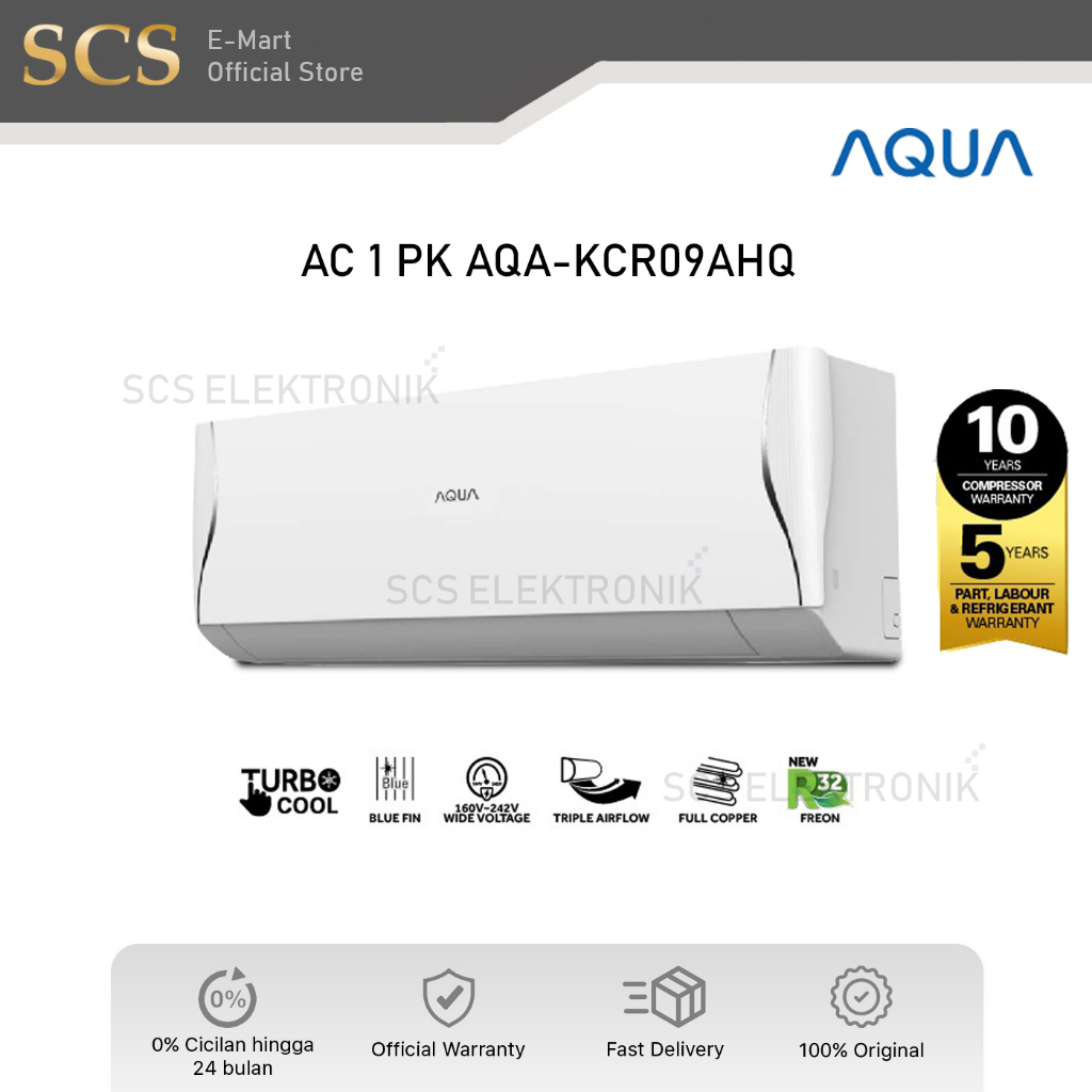 Jual AC AQUA AQA-KCR09AHQ 1 PK Turbo Cool Air AQAKCR09AHQ | Shopee ...