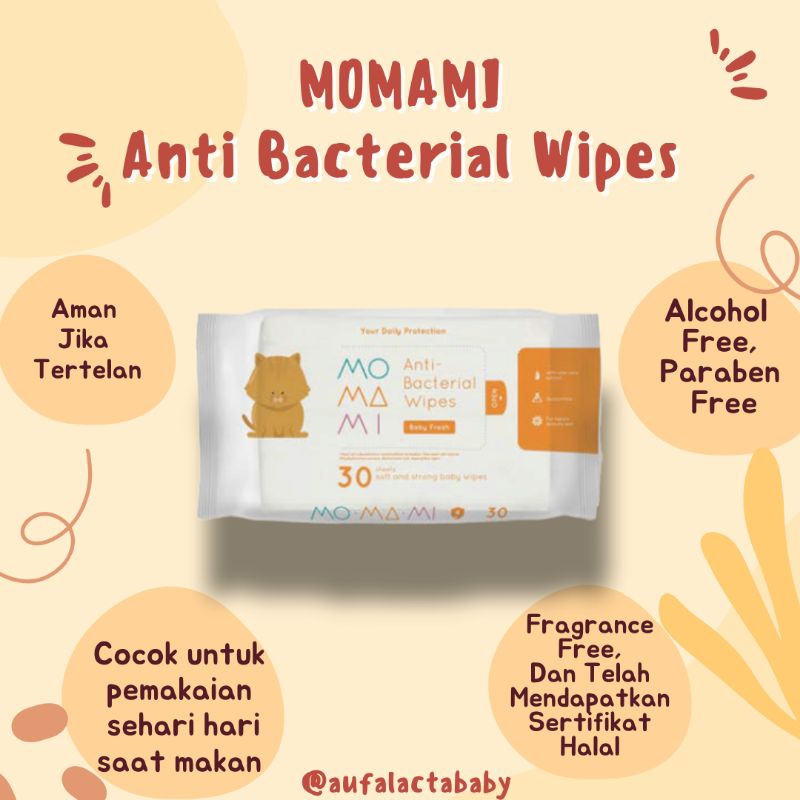 Jual MOMAMI ANTI BACTERIAL WET TISSUE 30PCS | Shopee Indonesia