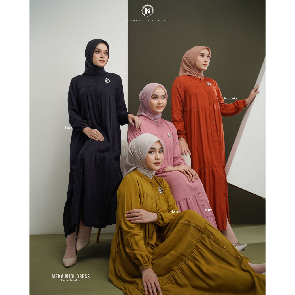 Jual MEKA MIDI DRESS BY NADHEERA LUXURY | Shopee Indonesia