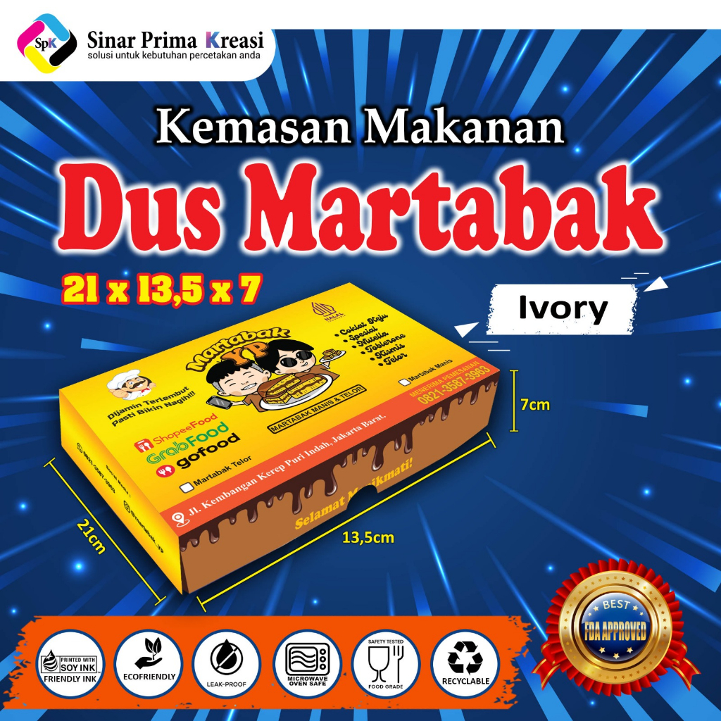 Jual Cetak Custom Dus / Box / Kotak Martabak / Roti Bakar Full Colour ...