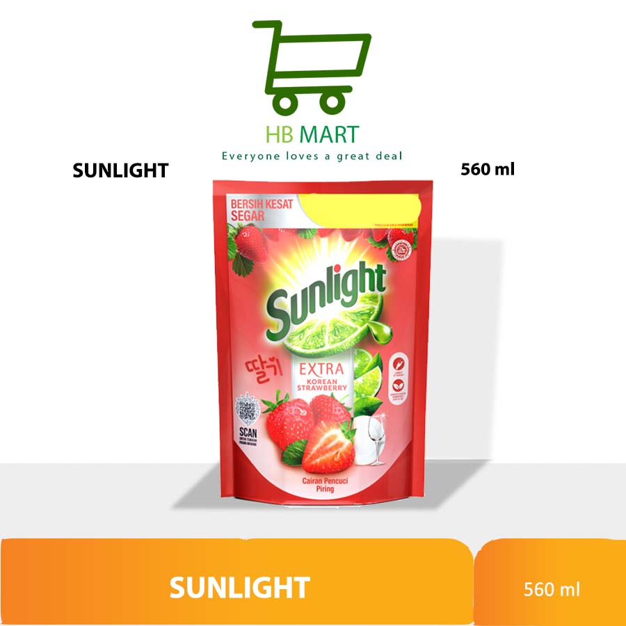 Jual SUNLIGHT EXTRA KOREAN STRAWBERRY CAIRAN PENCUCI PIRING 560ML ...