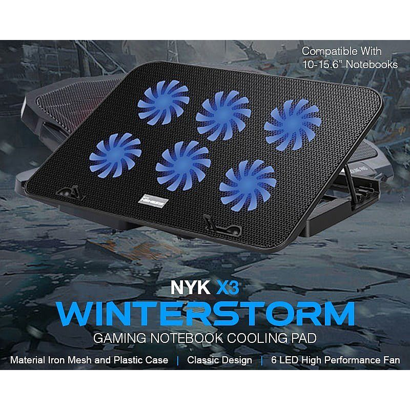 Jual COOLER / COOLING PAD GAMING NYK NEMESIS X-3 WINTERSTOM (6 LED FAN ...