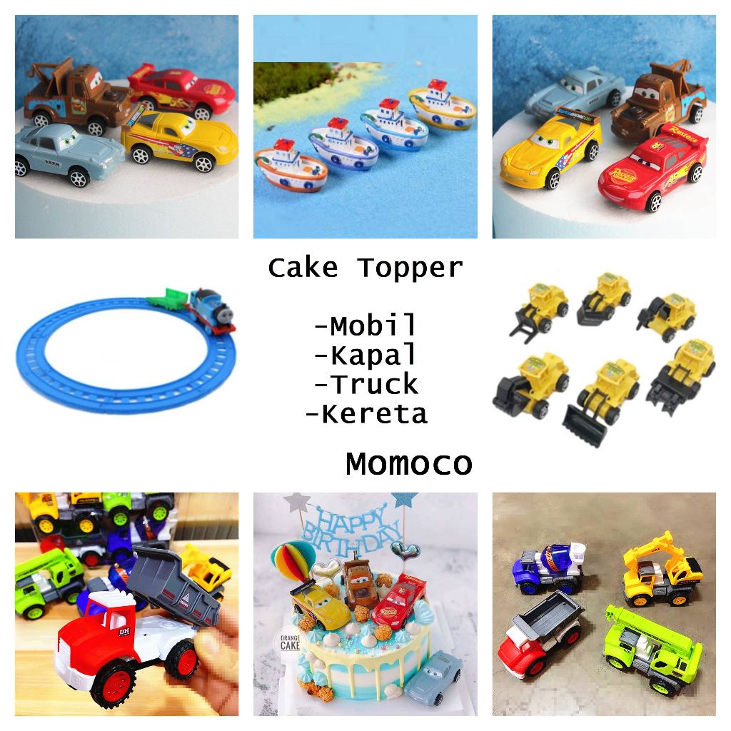 Jual Cake Topper Kue Ulang Tahun Ultah Thomas Kereta Api Car Mobil Truk ...