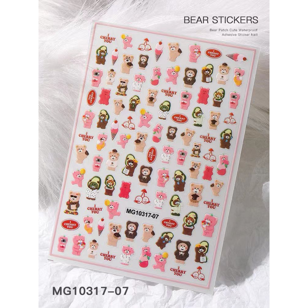 Jual STICKER KUKU BEAR STICKERS PREMIUM 3D 5D STIKER KUKU NAIL STICKER ...