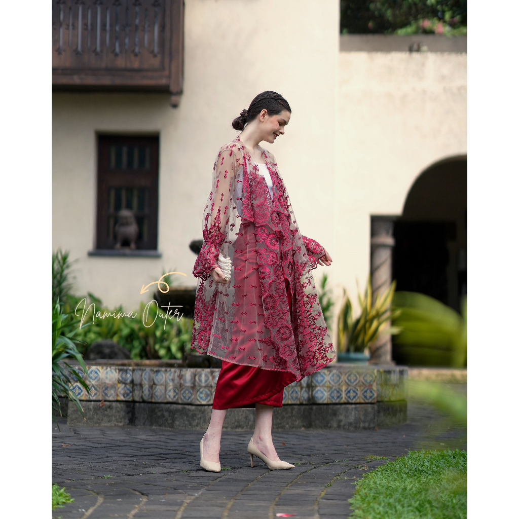 Jual Pusat Bordir Tasikmalaya - Cardigan Outer Brukat Tile Sapto Lace ...