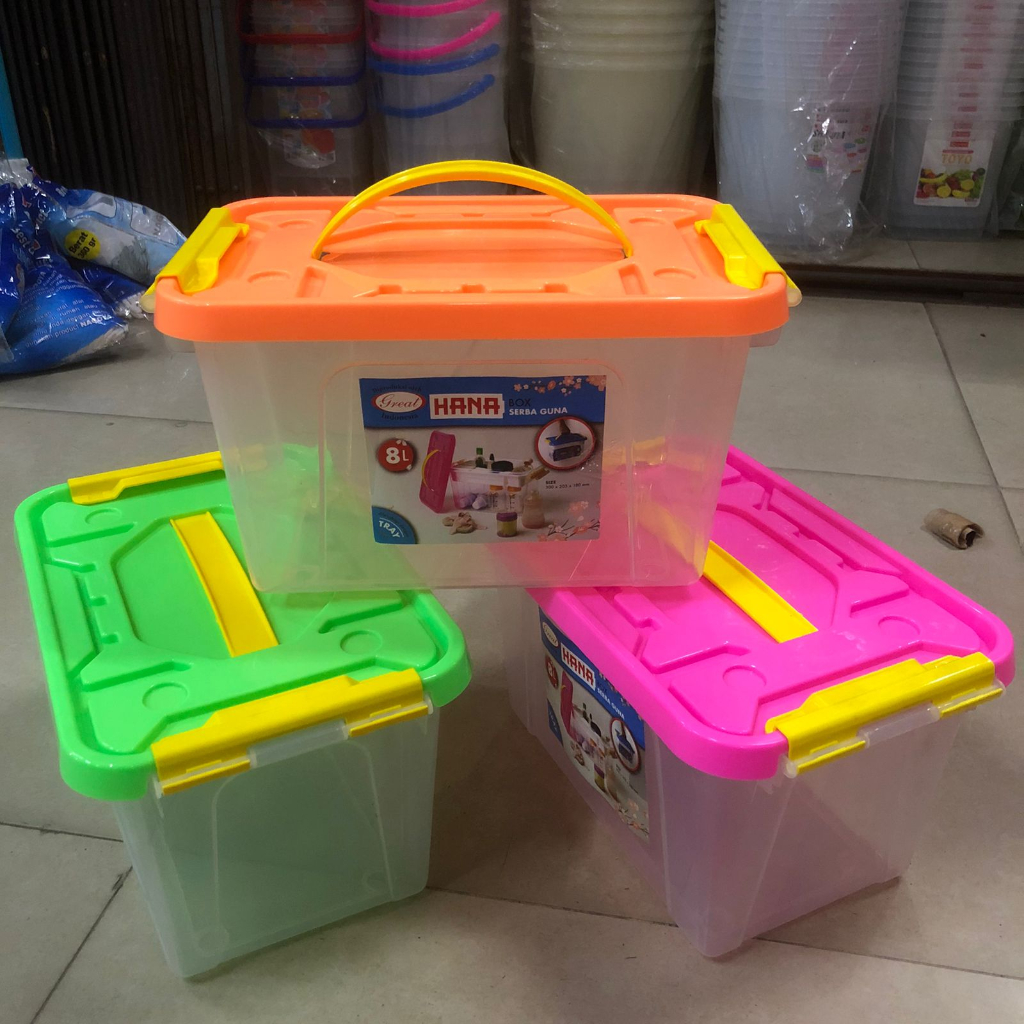 Jual Container Box Serbaguna Hana + Tray 8 Liter / Kotak Multifungsi ...