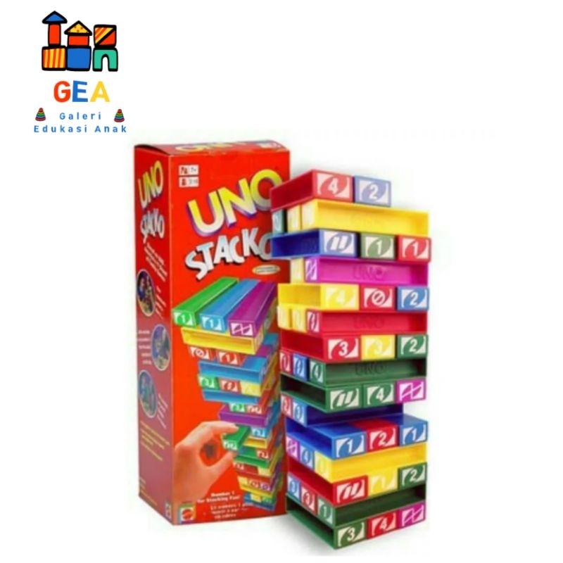Jual Uno Stacko Mainan Balok Susun Tower Stacko Board Games Edukatif ...